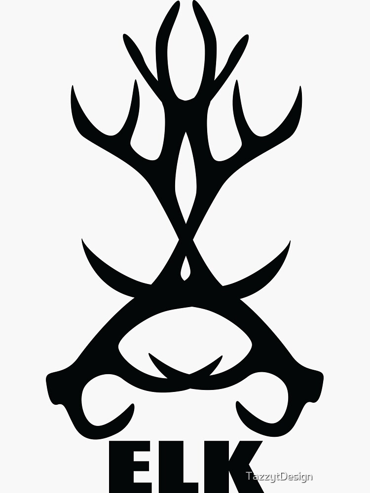 "Elk Antler Sticker Logo" Sticker for Sale by TazzytDesign | Redbubble
