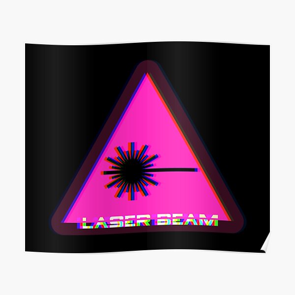 "Cyberpunk Laser Beam Sign - Neon Pink / Purple" Poster for Sale by ...
