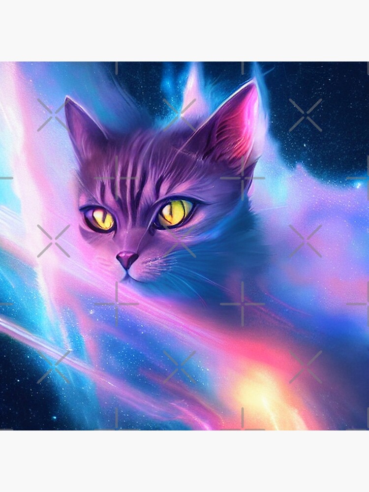 "Anime cat form of light from the nebula cat in space meow art" Poster ...