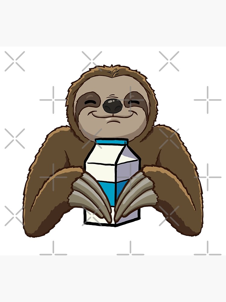 "Sloth drinking Milk" Poster for Sale by jonmlam | Redbubble