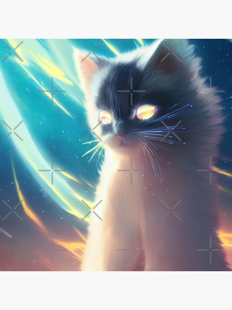 "Anime cat form of light from the nebula cat in space meow art" Poster ...