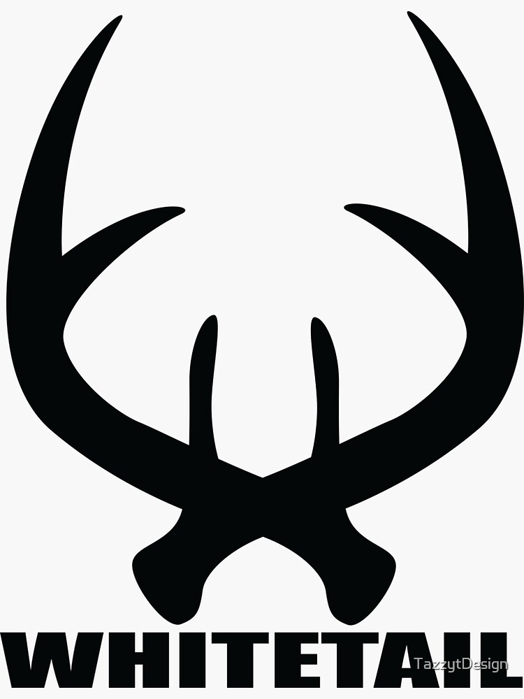 "Whitetail Antler Sticker Logo" Sticker for Sale by TazzytDesign ...