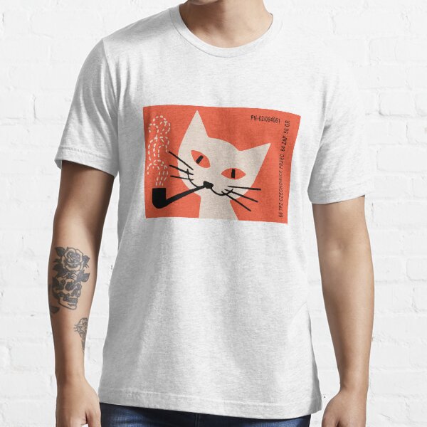 "Cat smoking a pipe" T-shirt for Sale by Zao-Ding | Redbubble | cat t ...