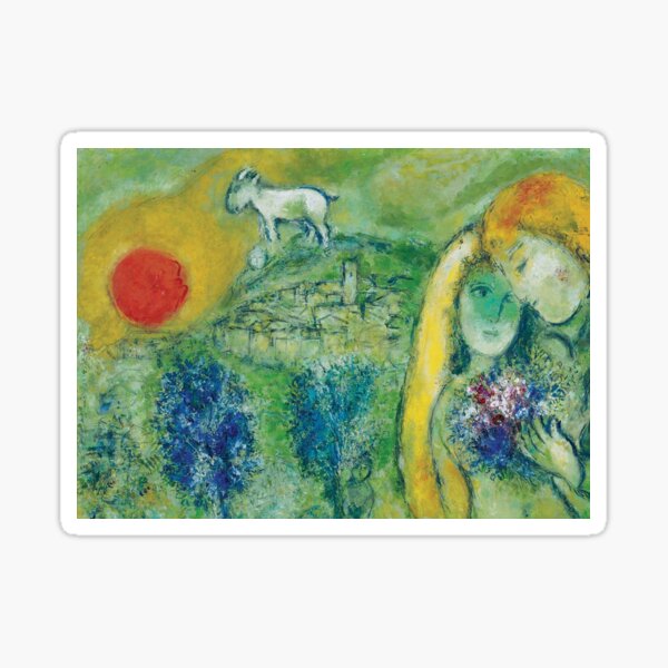 "MARC CHAGALL - "Lovers of Vence" - Original poster -" Sticker for Sale ...