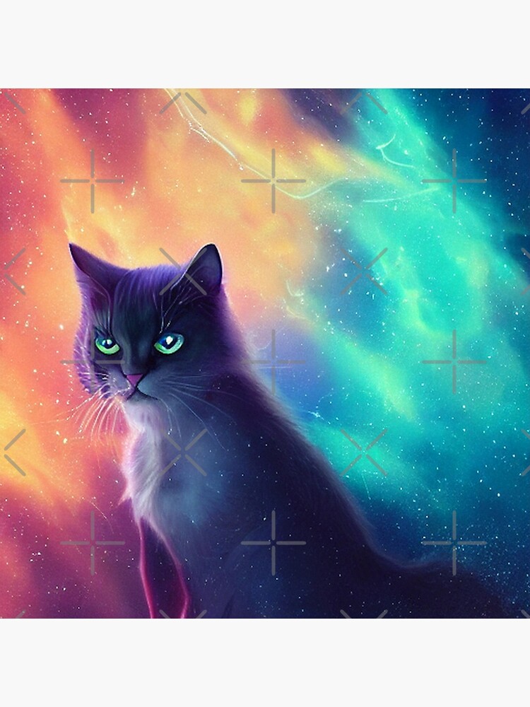 "Anime cat form of light from the nebula cat in space meow art" Poster ...