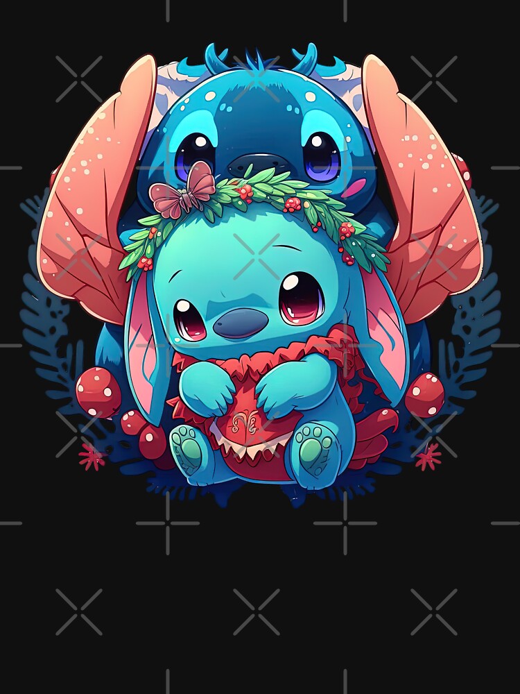 "Cute Chibi Stitch Kawaii" T-shirt for Sale by stickertopic | Redbubble ...