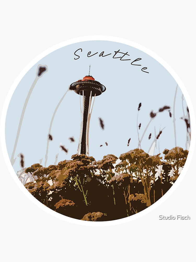 "Retro Space Needle " Sticker for Sale by studiofisch | Redbubble