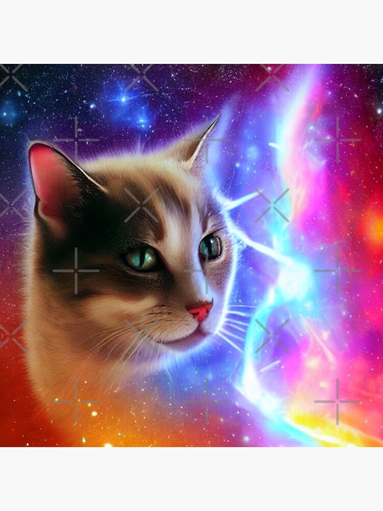 "Anime cat form of light from the nebula cat in space meow art" Poster ...