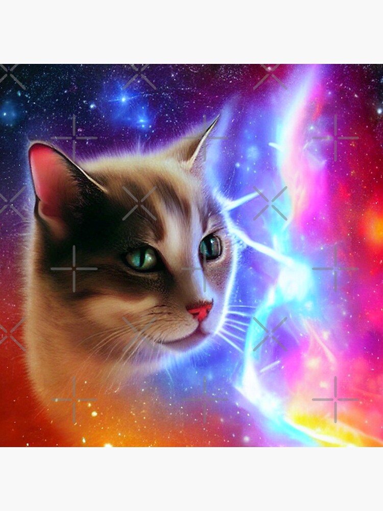"Anime cat form of light from the nebula cat in space meow art" Sticker ...