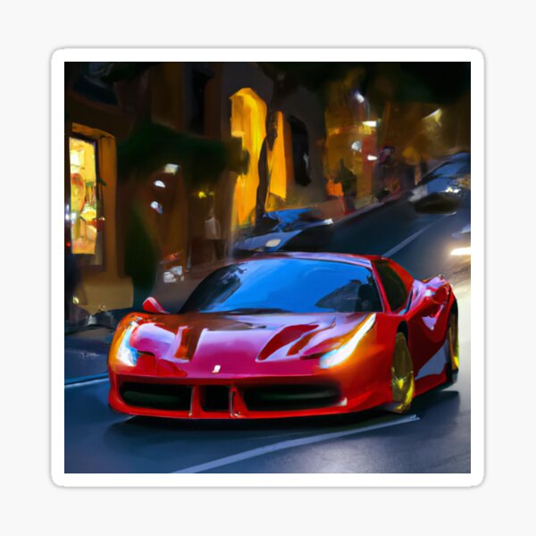 "Ferrari 488 GTO in the streets" Sticker for Sale by SpaceCars | Redbubble