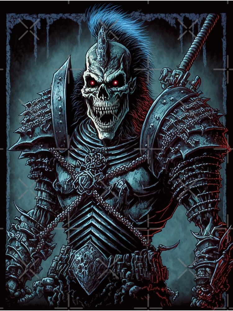 "Heavy Metal Skeleton Knight" Poster for Sale by HenisonHorror | Redbubble