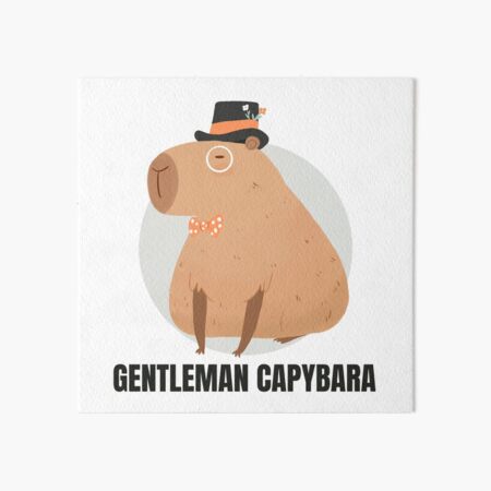 "Funny cute gentlemen capybara illustration - an adorable capybara with ...