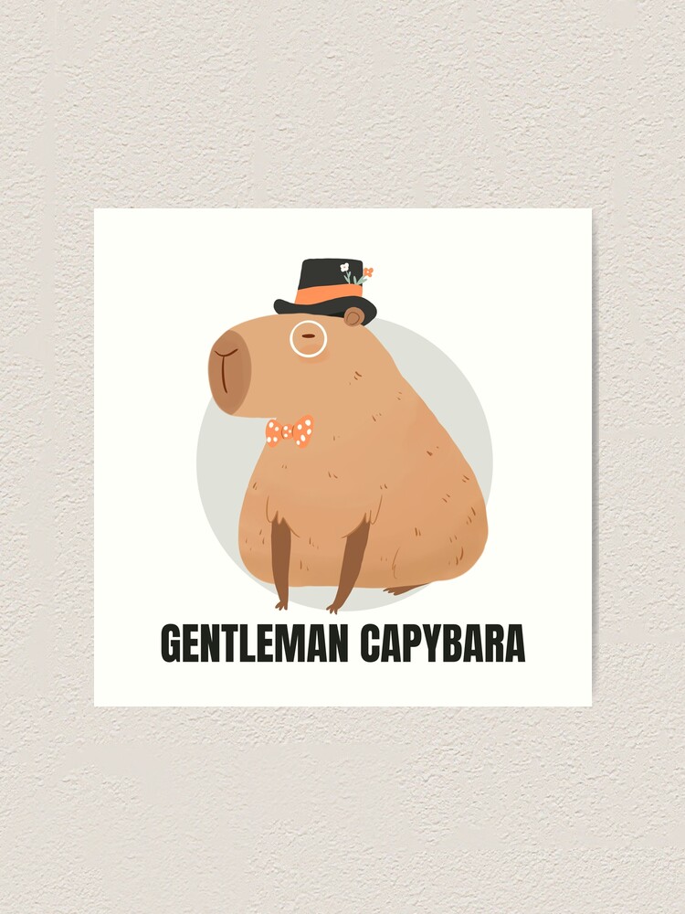 "Funny cute gentlemen capybara illustration - an adorable capybara with ...