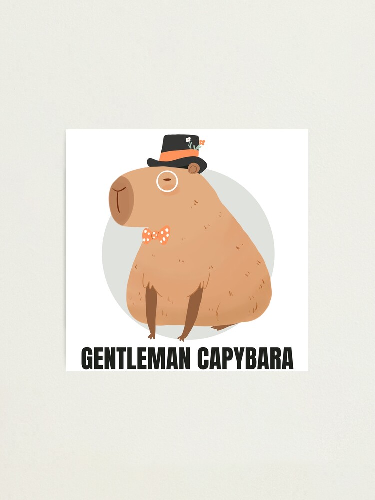 "Funny cute gentlemen capybara illustration - an adorable capybara with ...