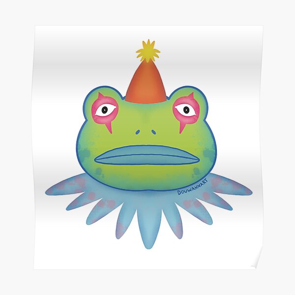 "sad frog clown" Poster for Sale by AnnaGramotnik | Redbubble