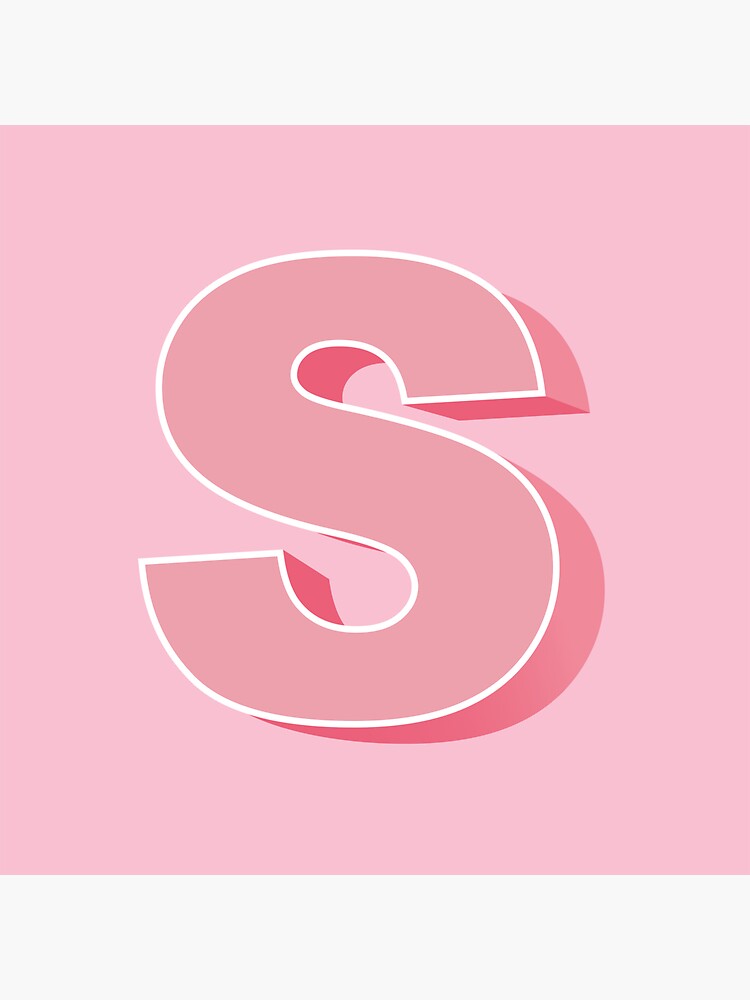 "Pink 3D Letter S" Sticker for Sale by TheMonogramShop | Redbubble