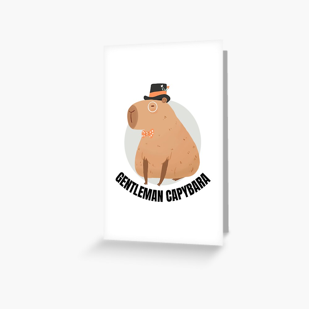 "Funny cute gentlemen capybara illustration - an adorable capybara with ...