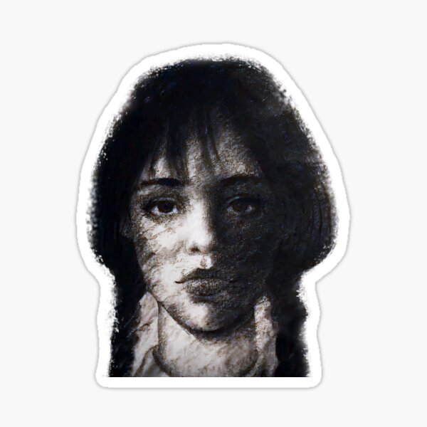 "Wednesday Sketch 1" Sticker for Sale by thesheepdesign | Redbubble