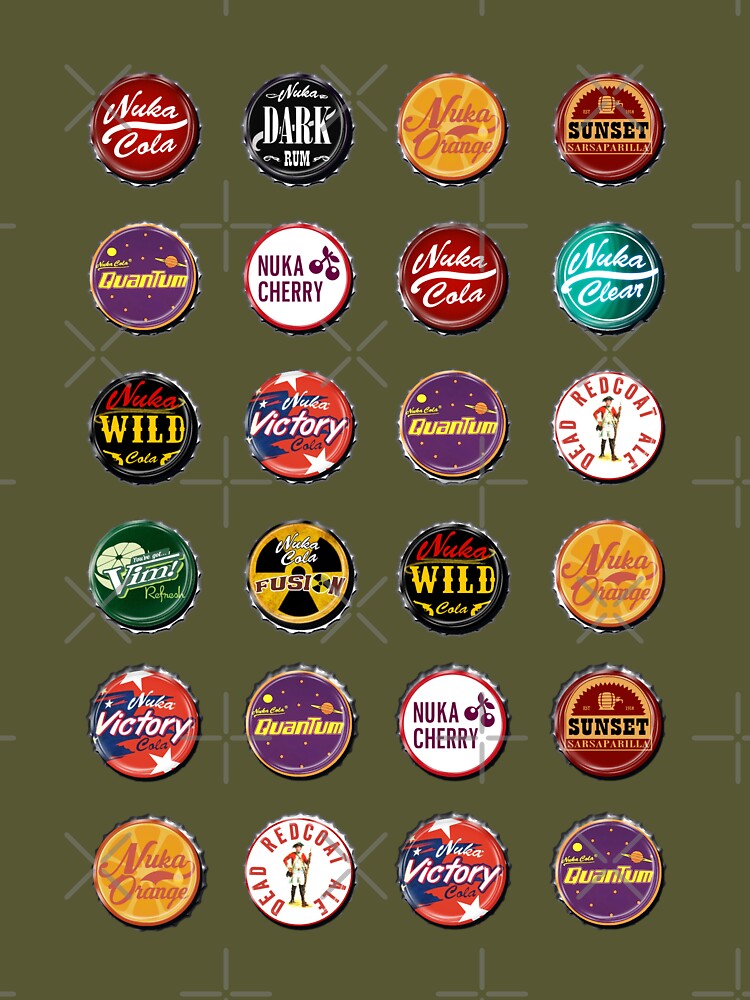 "FALLOUT Bottlecaps - Nuka Quantum Victory Dark Wild Fusion Redcoat Vim ...