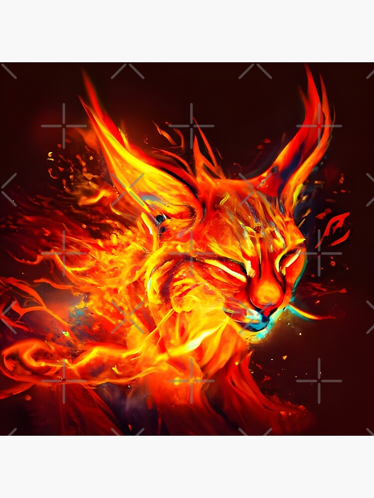 "AI Generated Art, Fire Lynx Ink Drawing" Poster for Sale by GeminiSq ...