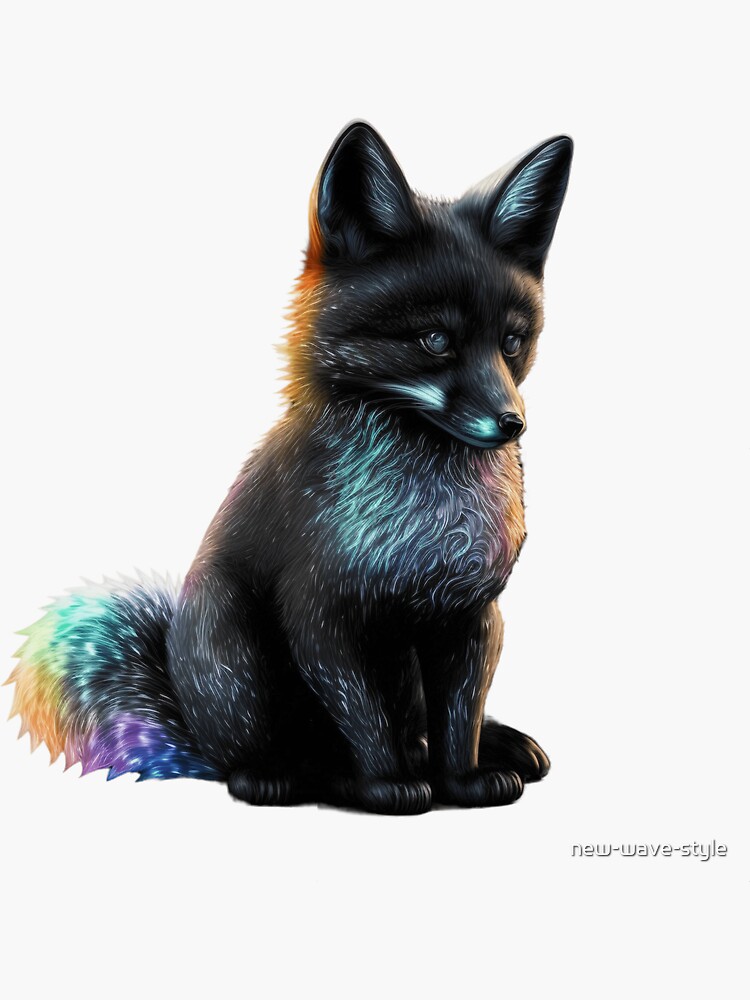 "Colorful Rainbow Fox" Sticker for Sale by new-wave-style | Redbubble