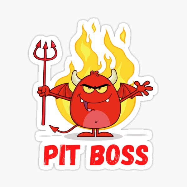 "Funny BBQ Pit Boss Devil" Sticker for Sale by Lost-World-Shop | Redbubble