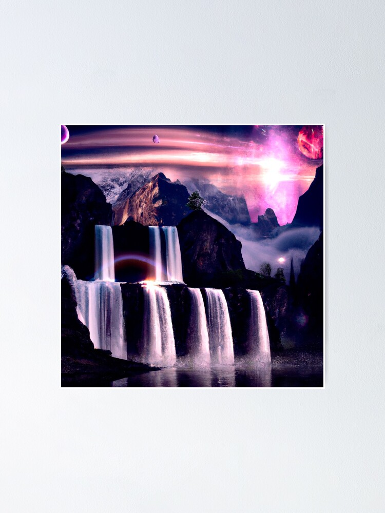 "Gorgeous imaginary waterfalls" Poster for Sale by JaHuaRoPoD | Redbubble