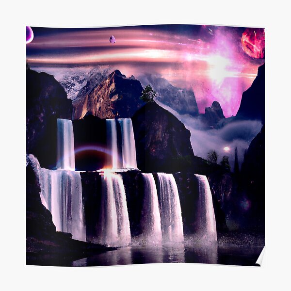 "Gorgeous imaginary waterfalls" Poster for Sale by JaHuaRoPoD | Redbubble
