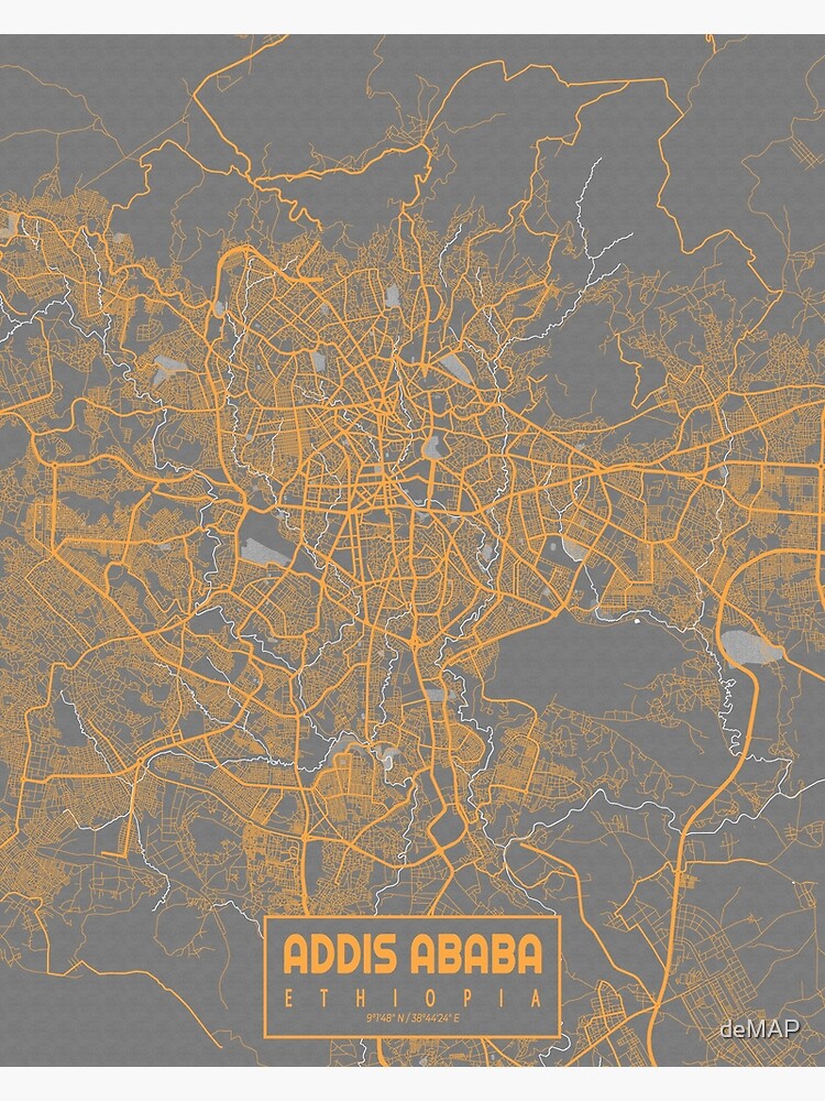 "Addis Ababa City Map of Ethiopia - Bauhaus" Art Print for Sale by ...