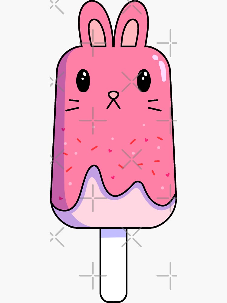 "bunny popsicle-pink" Sticker for Sale by gummieturtle | Redbubble
