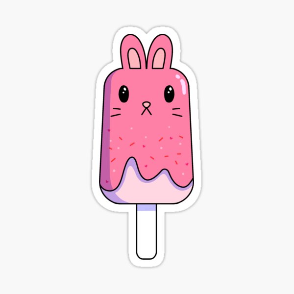 "bunny popsicle-pink" Sticker for Sale by gummieturtle | Redbubble