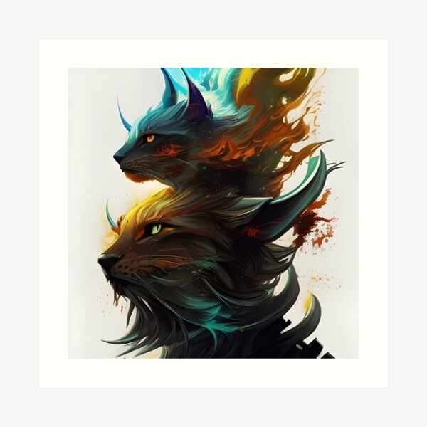 "AI Generated Art, Ghost Lynx Ink Drawing" Art Print for Sale by ...