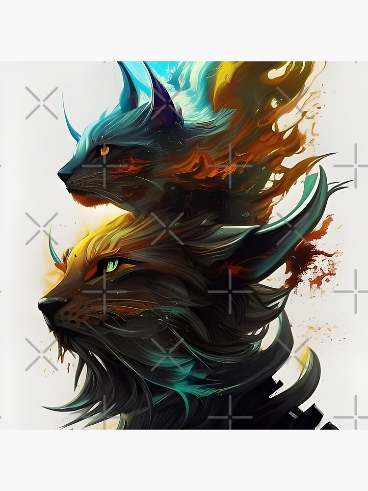 "AI Generated Art, Ghost Lynx Ink Drawing" Art Print for Sale by ...