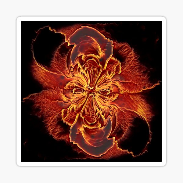 "regal face in the flames, red-hot lava image" Sticker for Sale by ...