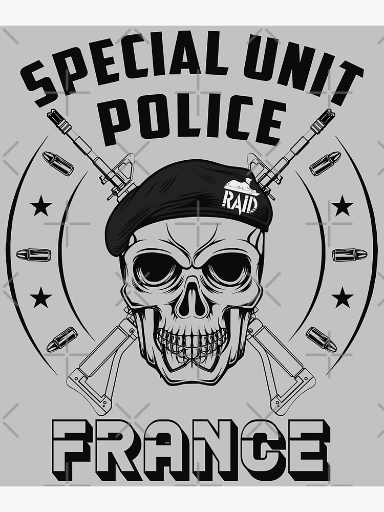"French Police RAID #3035" Sticker for Sale by Rare-Militia | Redbubble