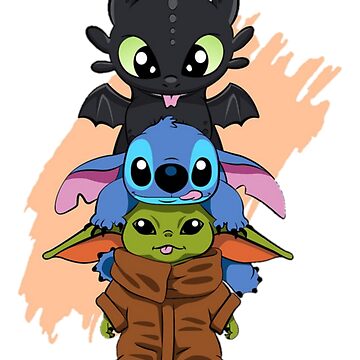 "Chibi Toothless Stitch and Cute Ba" Poster for Sale by austinrussell43 ...