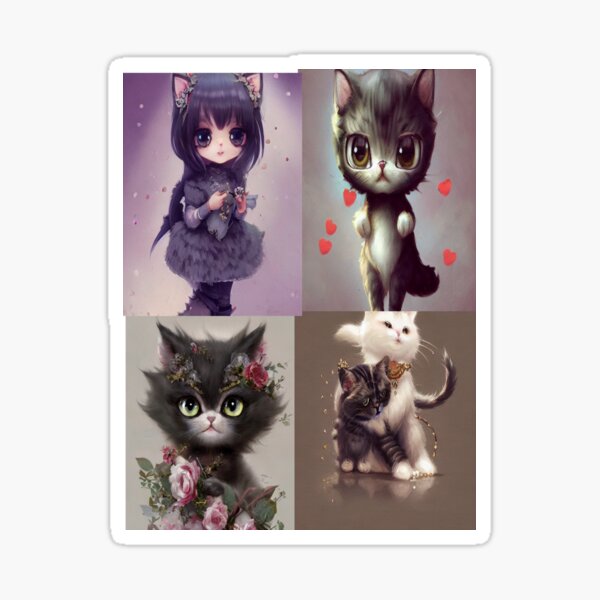 "five Little cute kittens " Sticker for Sale by ilan975 | Redbubble