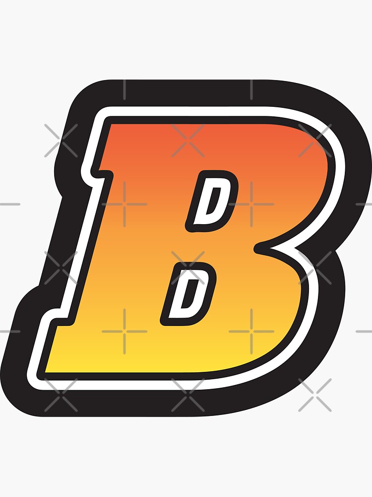 "Letter B Gradient Yellow Orange 3 Stroke" Sticker for Sale by backham ...