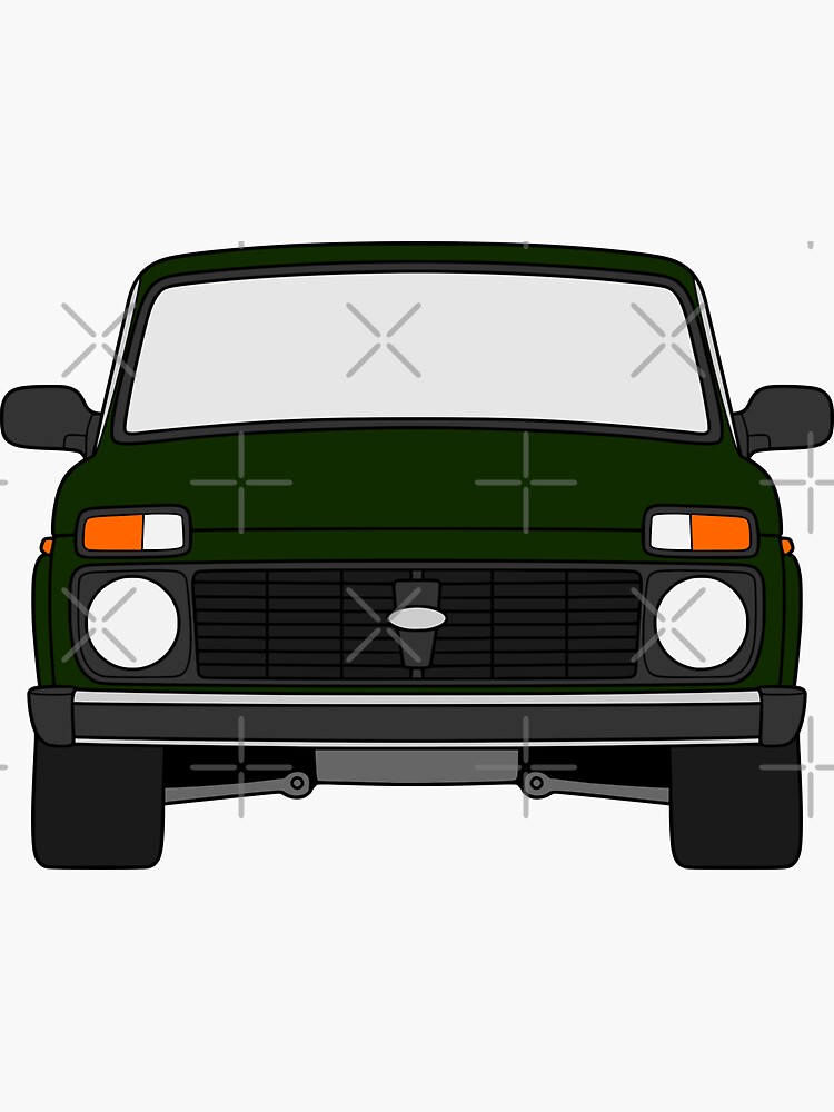 "Lada Niva Legend 4x4 taiga dark green color" Sticker for Sale by ...