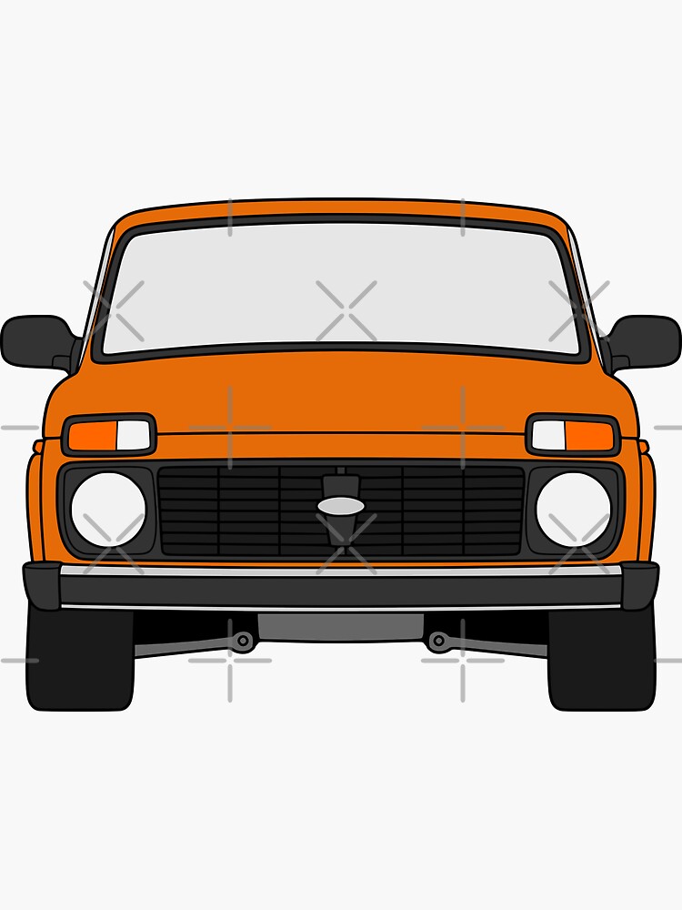 "Lada Niva Legend 4x4 taiga orange color" Sticker for Sale by ...