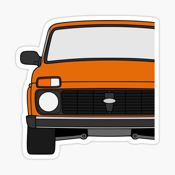 "Lada Niva Legend 4x4 taiga orange color" Sticker for Sale by ...