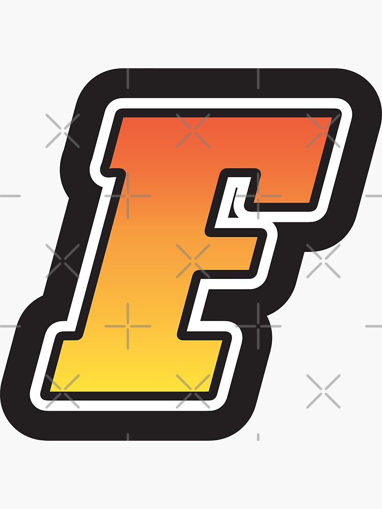 "Letter F Gradient Yellow Orange 3 Stroke" Sticker for Sale by backham ...