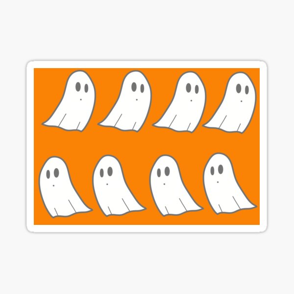 "Orange Ghost Friends" Sticker for Sale by melancholyechos | Redbubble