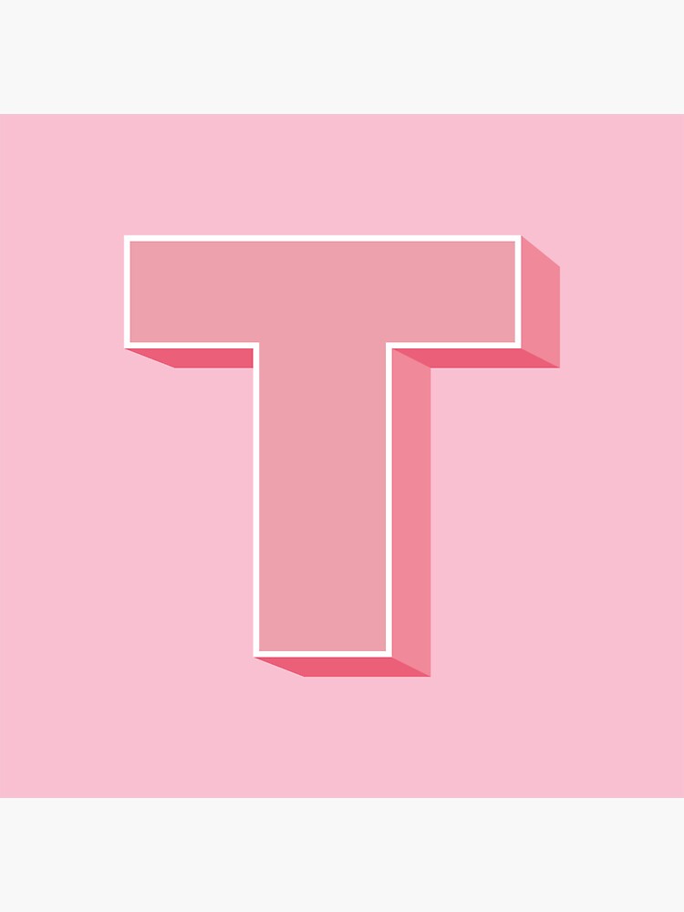 "Pink 3D Letter T" Sticker for Sale by TheMonogramShop | Redbubble