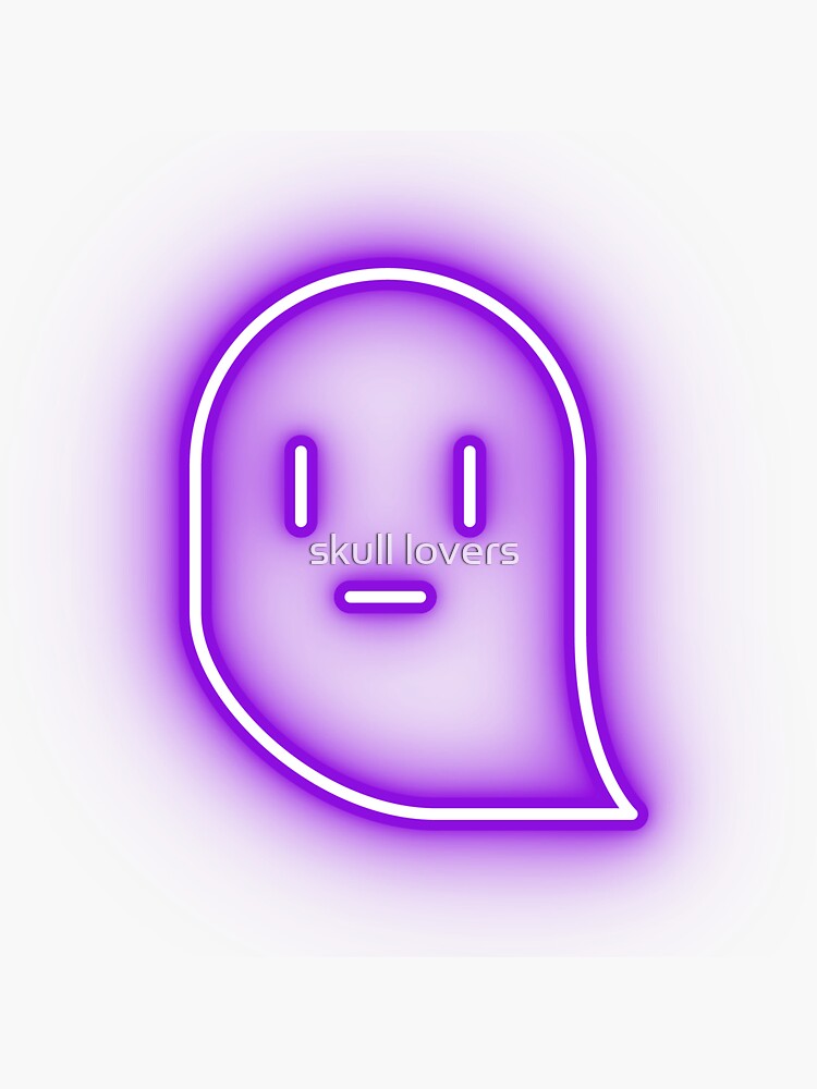 "Cute ghost in purple neon" Sticker for Sale by aubstore | Redbubble
