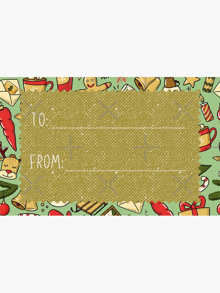 "To From Name Tag Merry Christmas Puffinka #06" Sticker for Sale by ...