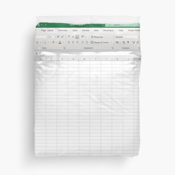 "Blank Excel Sheet" Duvet Cover for Sale by shminoa | Redbubble
