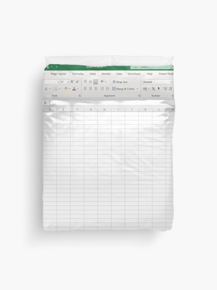 "Blank Excel Sheet" Duvet Cover for Sale by shminoa | Redbubble