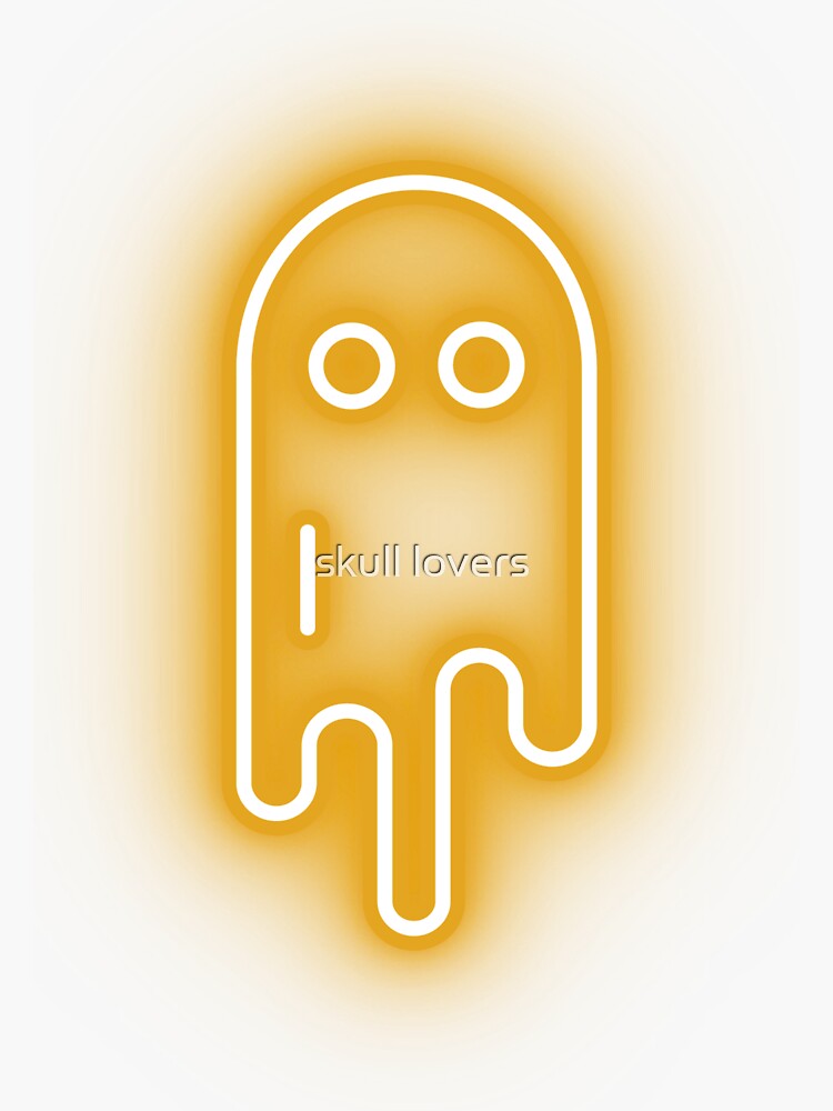 "Cute and shy ghost in yellow neon" Sticker for Sale by aubstore ...