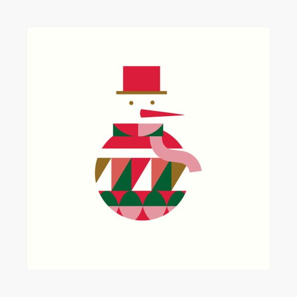 "Snowman in cubism style PNG image" Art Print for Sale by Veras-Art ...